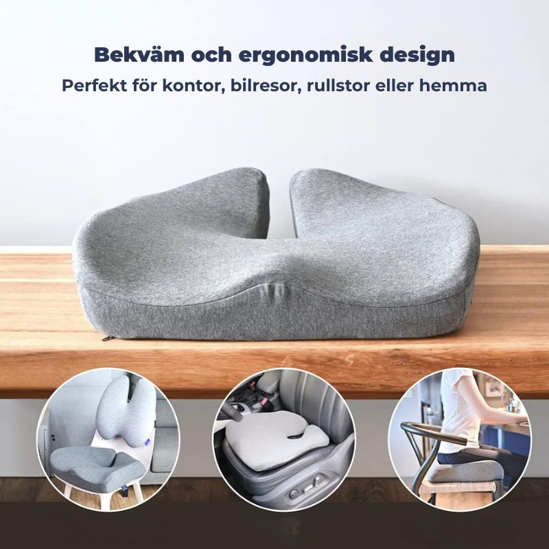Ortopedisk sittkudde för svanskota och rygg – ErgonomiKliniken