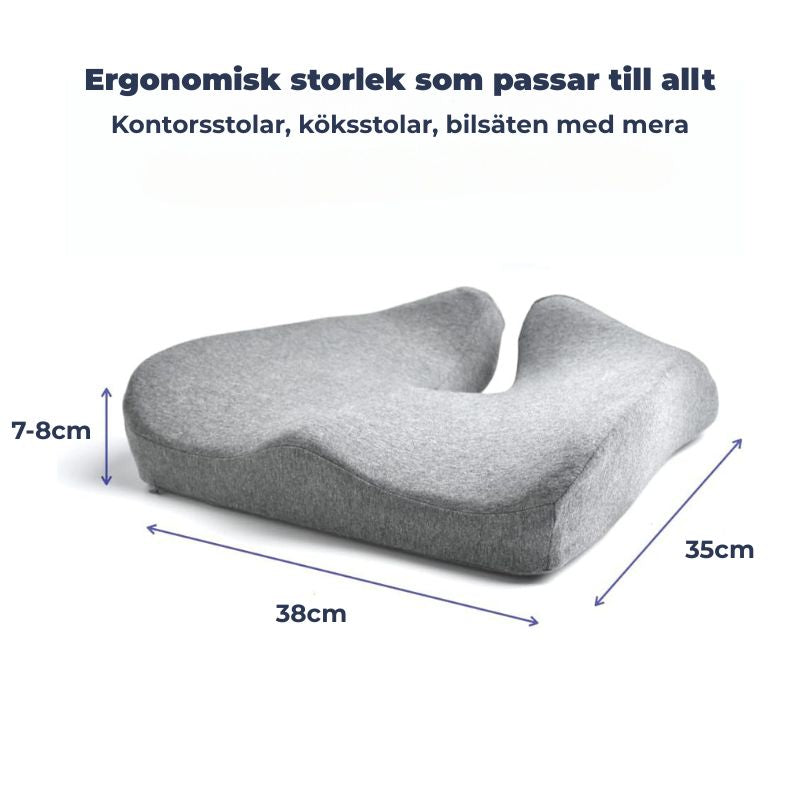 Ortopedisk sittkudde för svanskota och rygg – ErgonomiKliniken